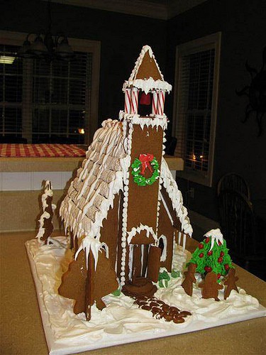 How to Make a Gingerbread Church House - Includes Templates