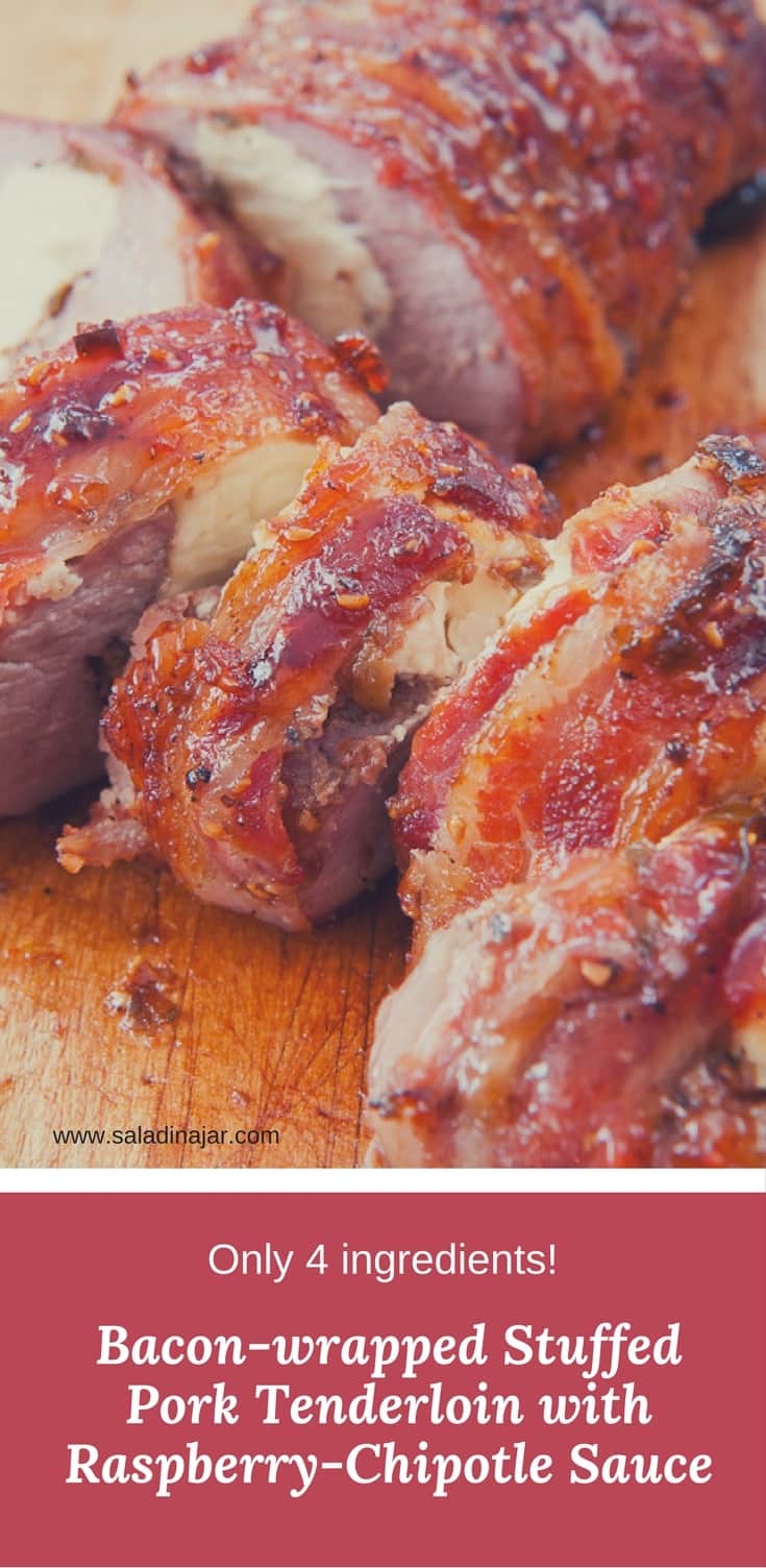 Bacon-Wrapped Pork Tenderloin with Raspberry-Chipotle Glaze