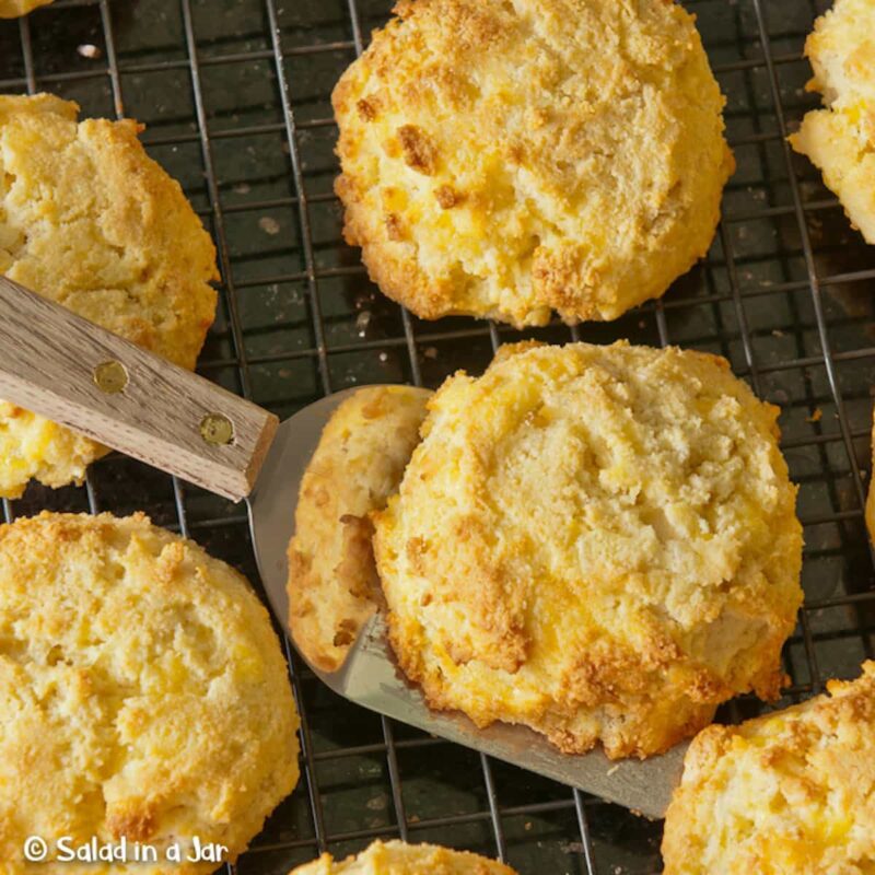 Low-Carb Cheddar Biscuits with Almond Flour & Greek Yogurt