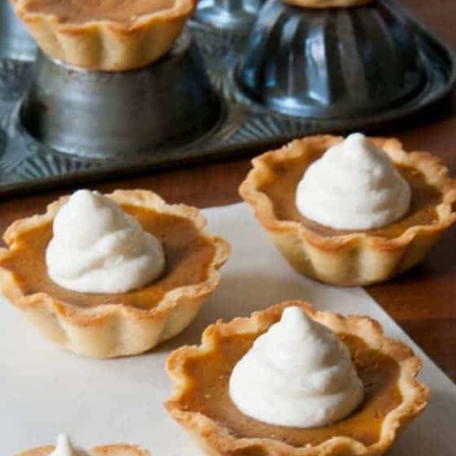 Mini Pumpkin Tartlets with a Homemade Shortbread Crust
