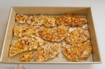 Crispy Baked Almond Chicken Tenders (Just 5 Ingredients)