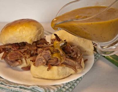 Easy-To-Serve Slow-Cooker Pulled Ham with a Golden Barbecue Sauce
