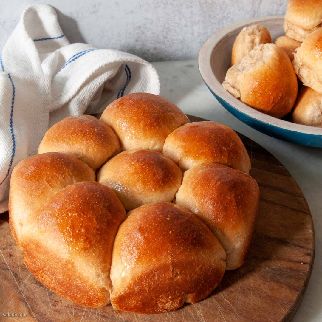 Golden Whole Wheat Rolls – Soft but Sturdy (Bread Machine)