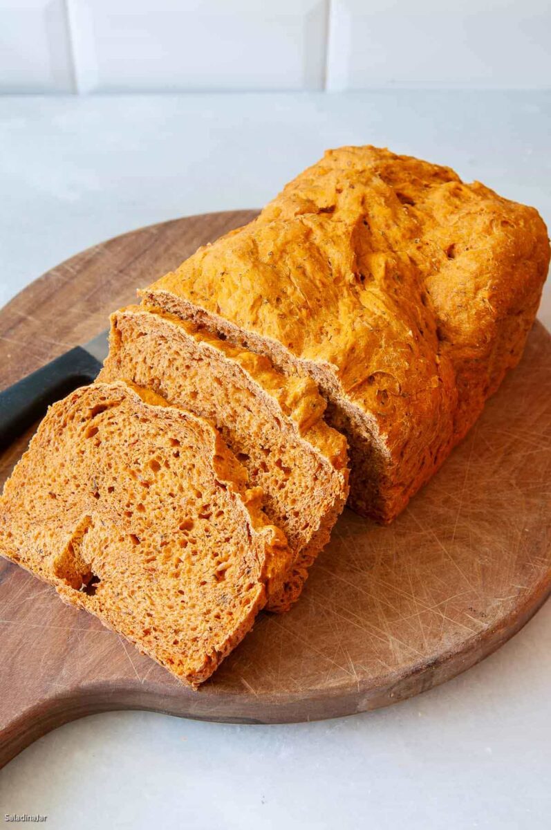 Tomato Basil Bread Mixed in a Bread Machine