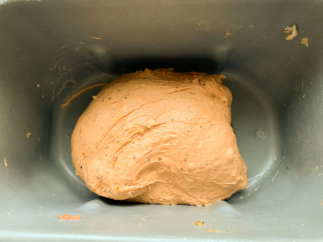 Tomato Basil Bread (Bread Machine Dough + Oven Bake)