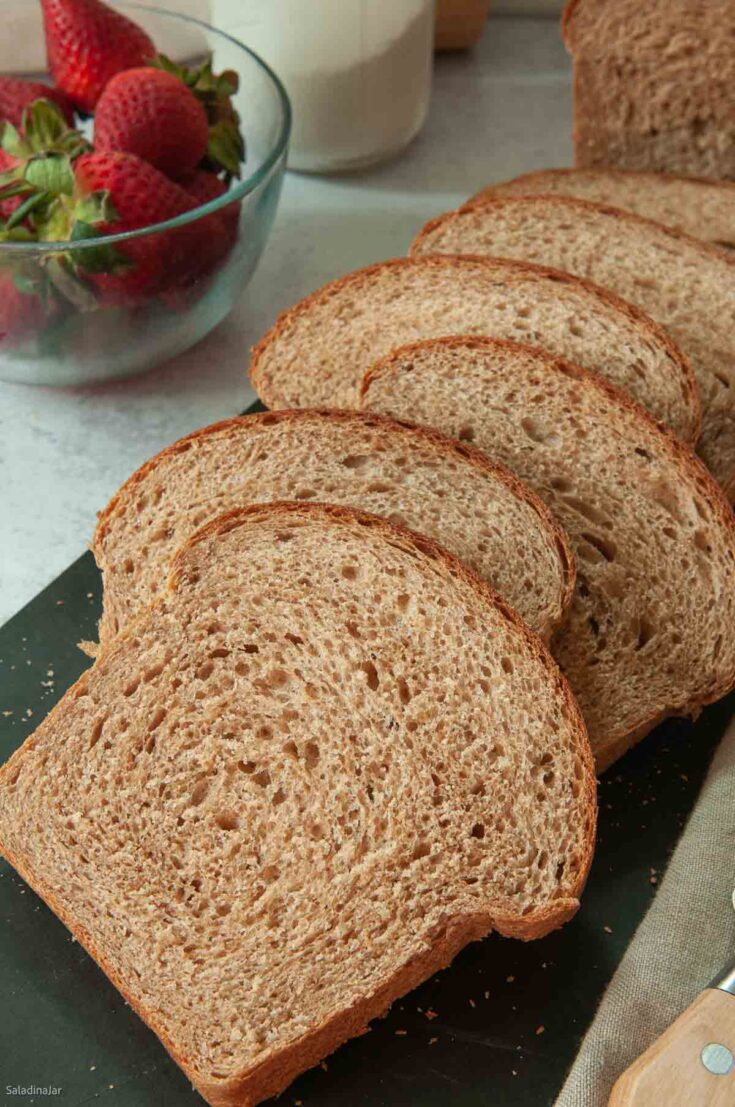 100% Whole Wheat Sandwich Bread (Bread Machine Dough)