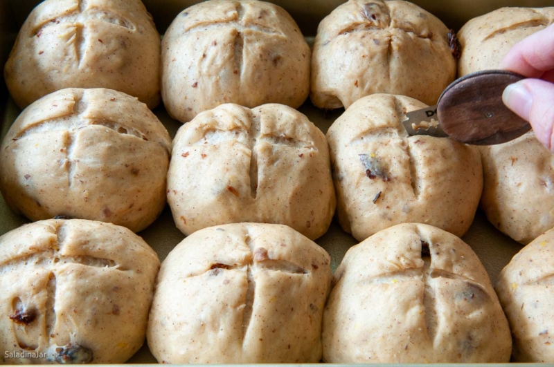 Easy Bread Machine Hot Cross Buns (Baked in the Oven)